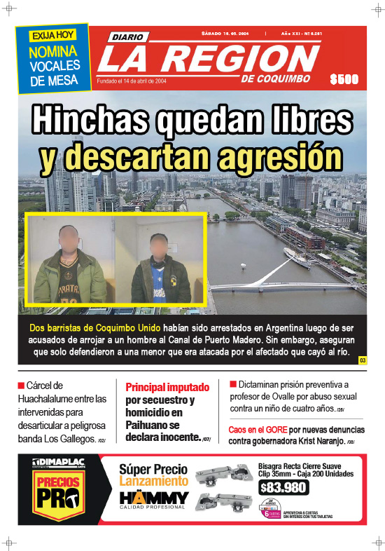 Edición Sábado 18 de Mayo, 2024 - Web Diario La Región